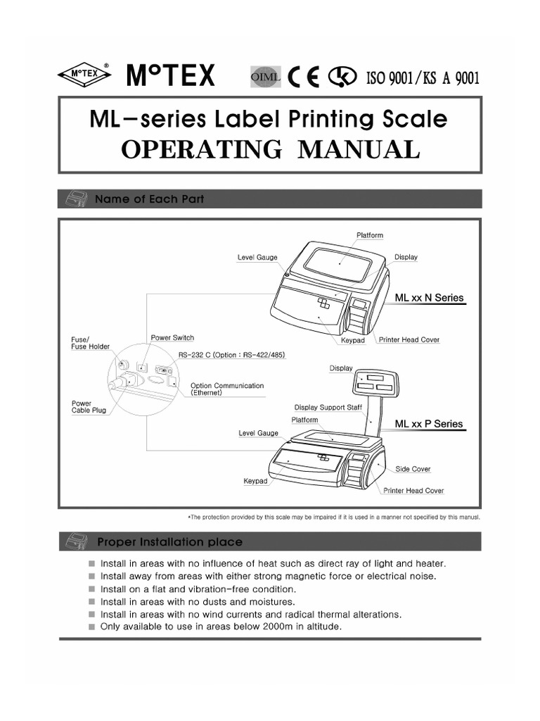 ML Series Weighing Scale Manual | PDF | Value Added Tax | Point Of Sale