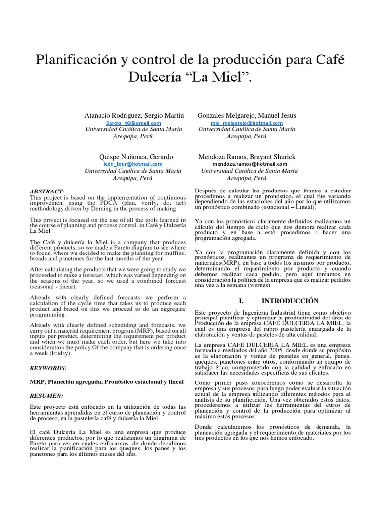 Paper PCP PDF | PDF | Alimentos | Business