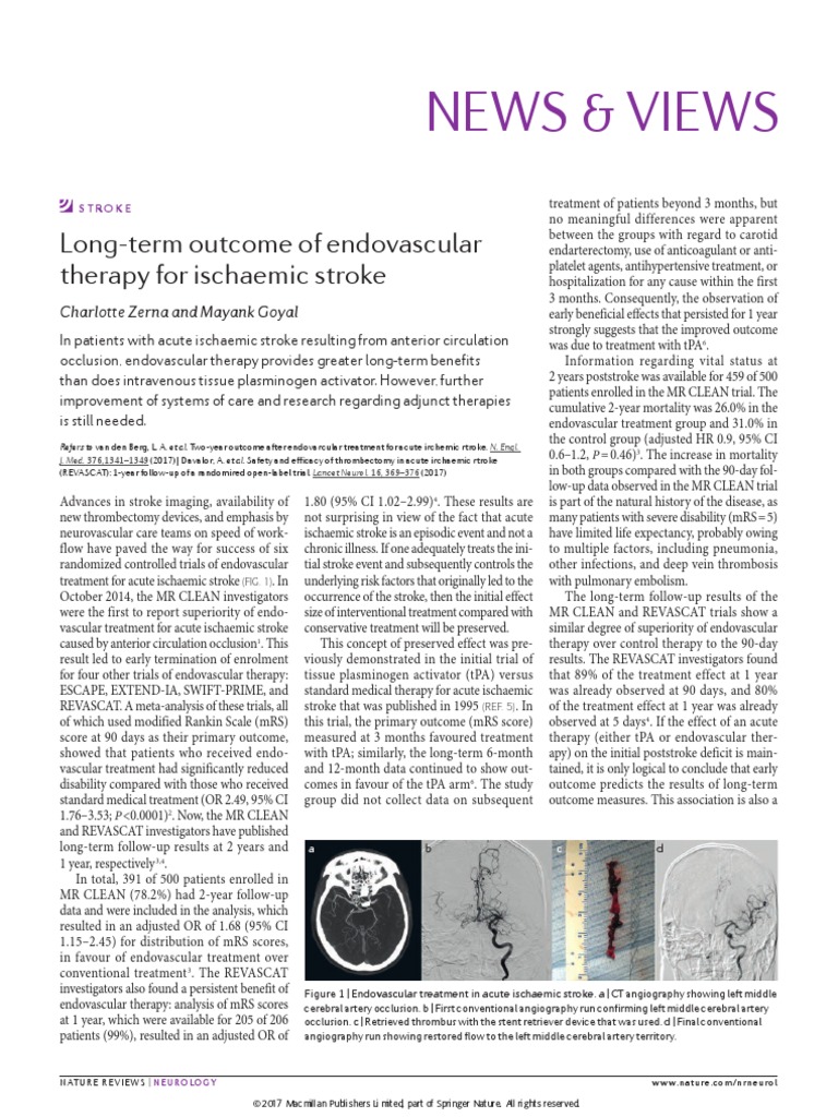 News & Views: Long-Term Outcome of Endovascular Therapy For Ischaemic ...
