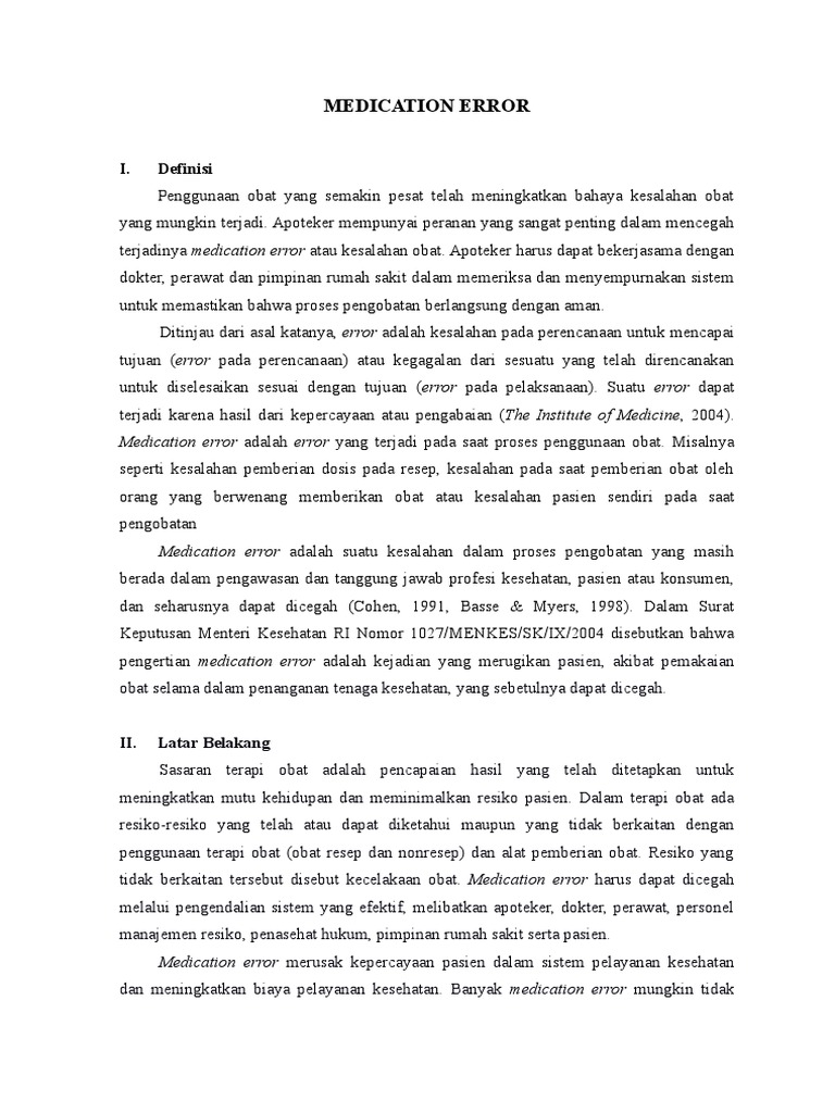 Medication Error | PDF