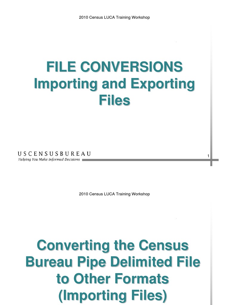 File Conversions Importing and Exporting Files | PDF | Comma Separated Values | Microsoft Excel