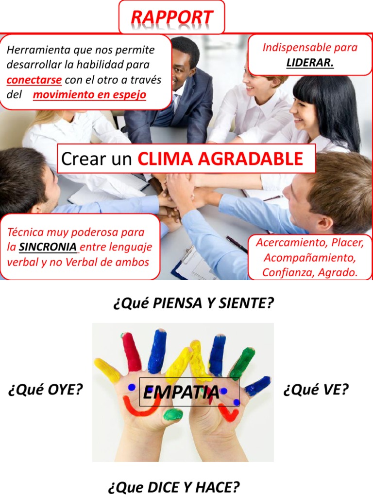 Rapport y Comunicación Asertiva | PDF | Conceptos psicologicos | Sicología