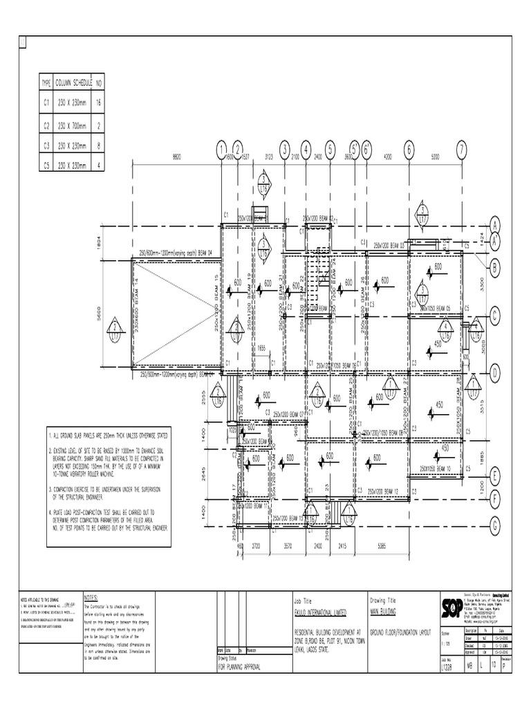 Ground Floor Foundation Layout Details | PDF | Beam (Structure ...