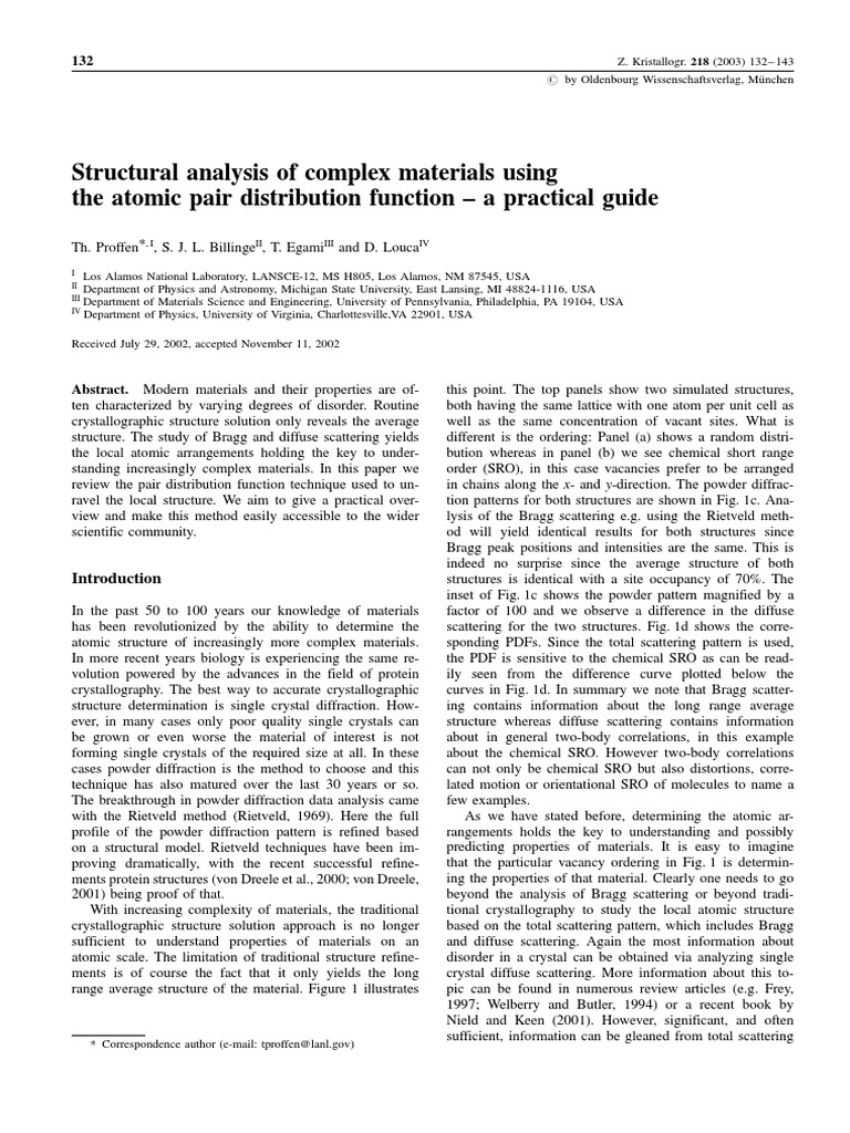Structural Analysis of Complex Materials Using The Atomic Pair ...