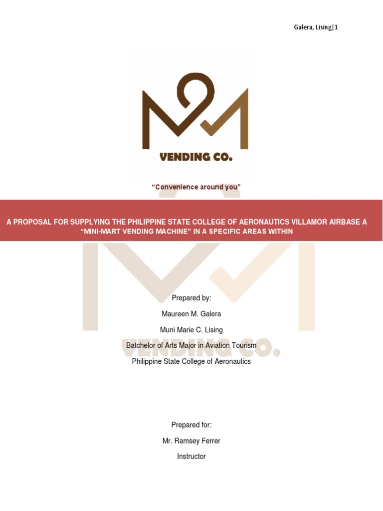 Business Proposal | PDF | Vending Machine | Metro Manila