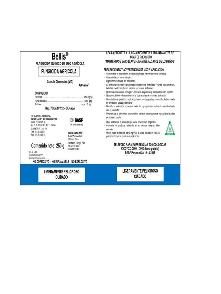 Bellis 250 G US Ene - 2017 PDF | PDF | Agricultura | Alimentos