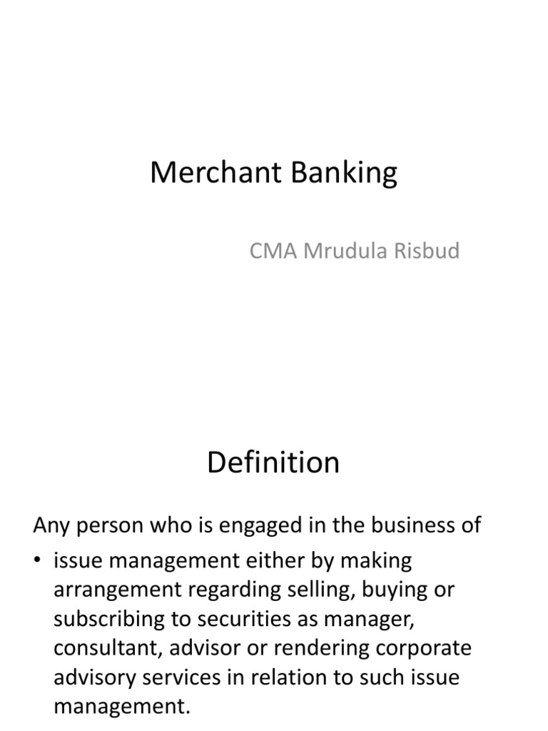 Basics of Merchant Banking | PDF | Factoring (Finance) | Banks