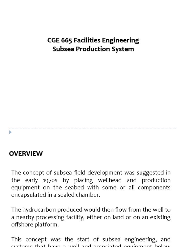 Subsea Production System - Overview | PDF | Subsea (Technology ...