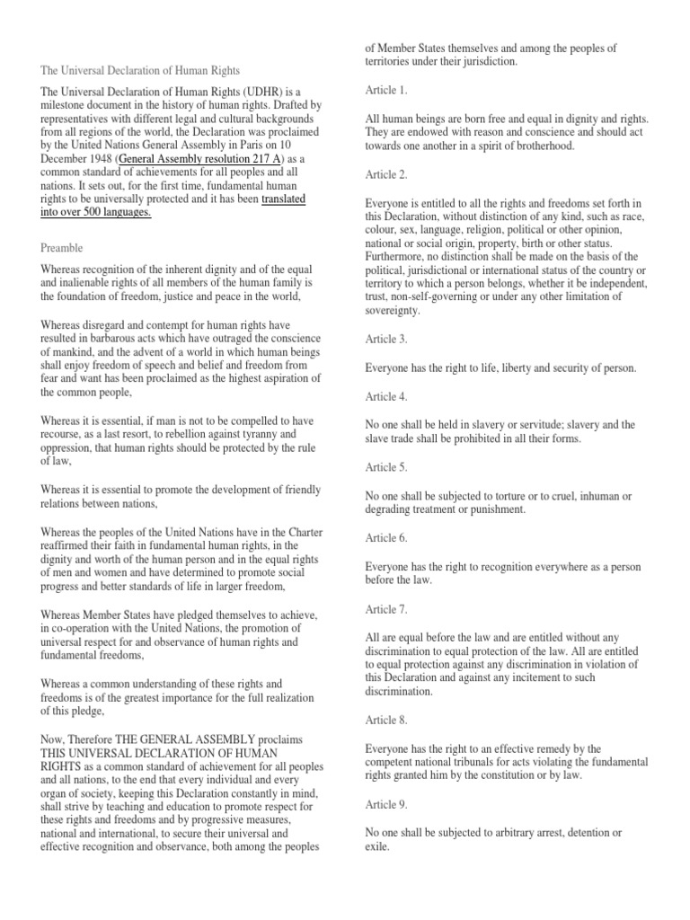 General Assembly Resolution 217 A: The Universal Declaration of Human ...