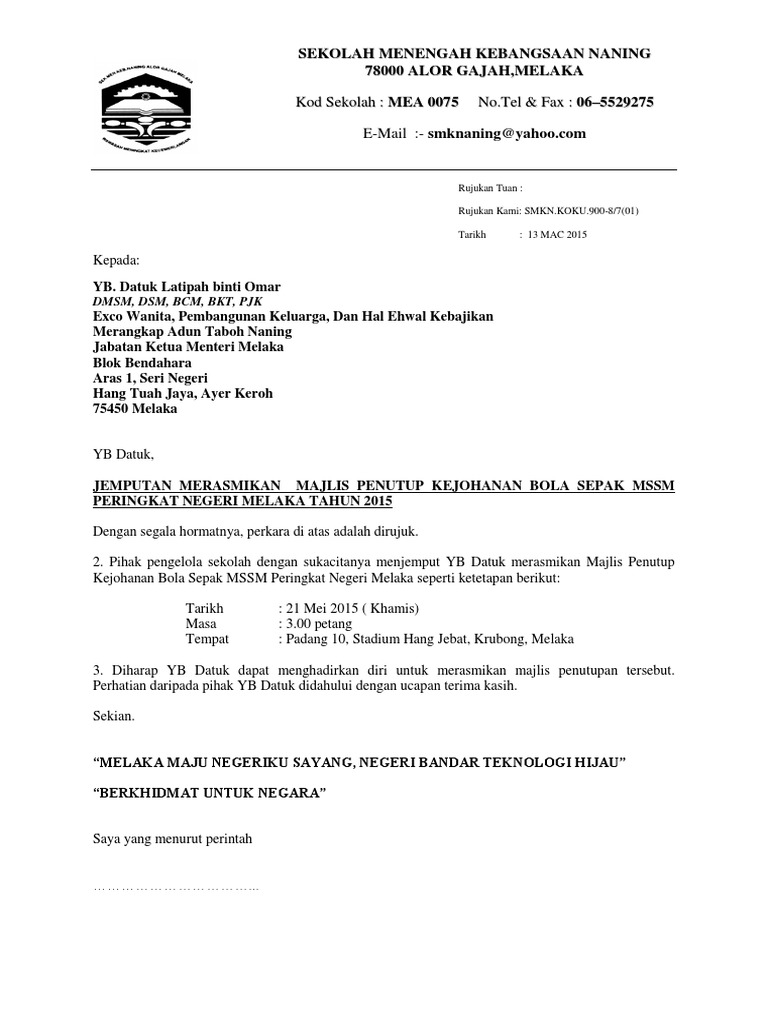 Surat Jemputan Perasmi | PDF