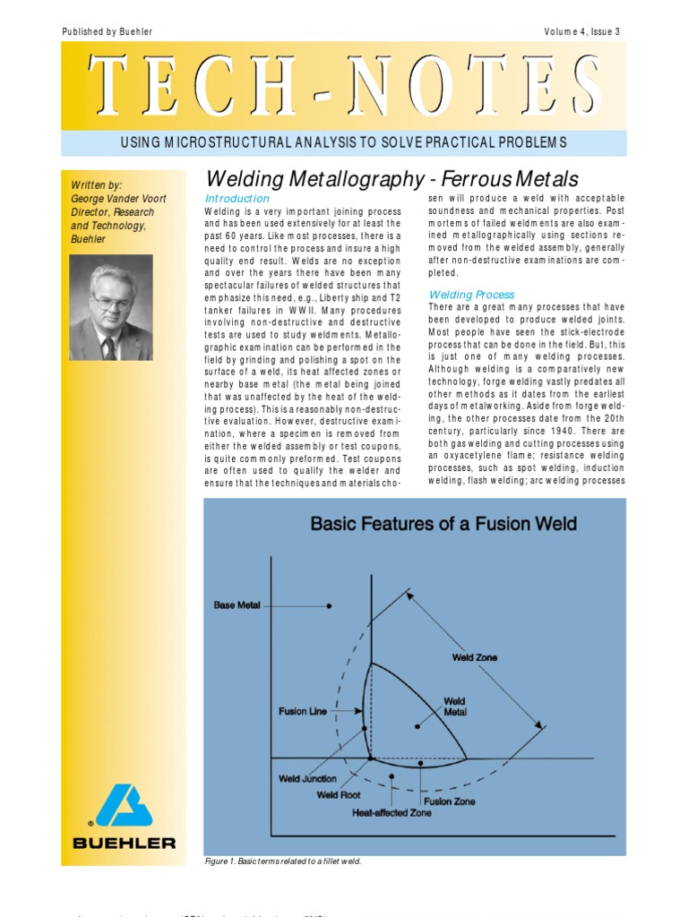 Buehler Welding MetallographyFerrous Metals | PDF | Welding | Construction