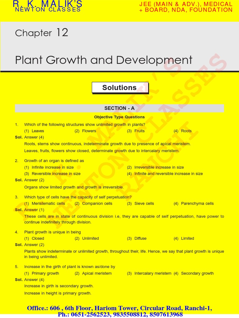 Plant Growth and Development | PDF | Plant Hormone | Auxin