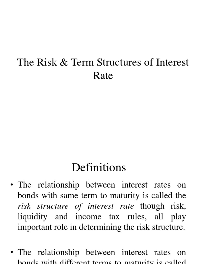 Interest Rate Term And Risk Structure Pdf Yield Curve Bonds Finance