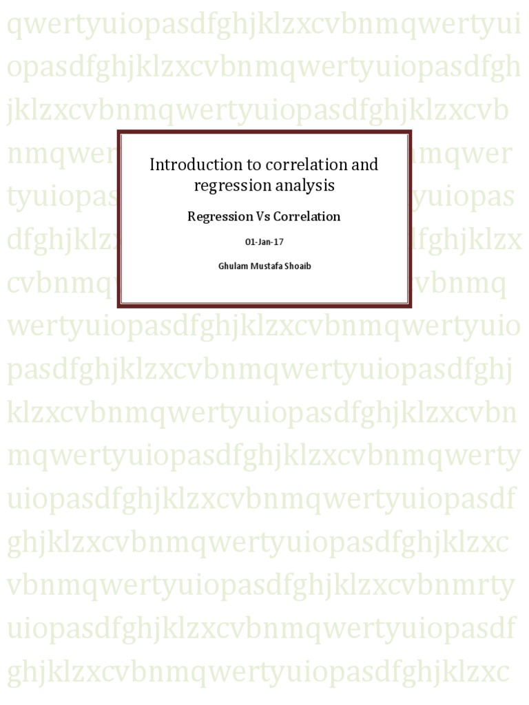 Introduction To Correlation and Regression Analysis | PDF | Correlation ...