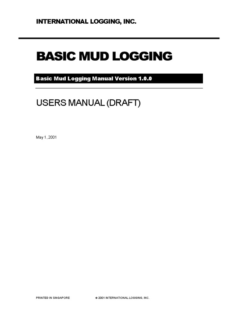 Basic Mud Logging: Users Manual (Draft) | PDF | Casing (Borehole) | Clastic Rock
