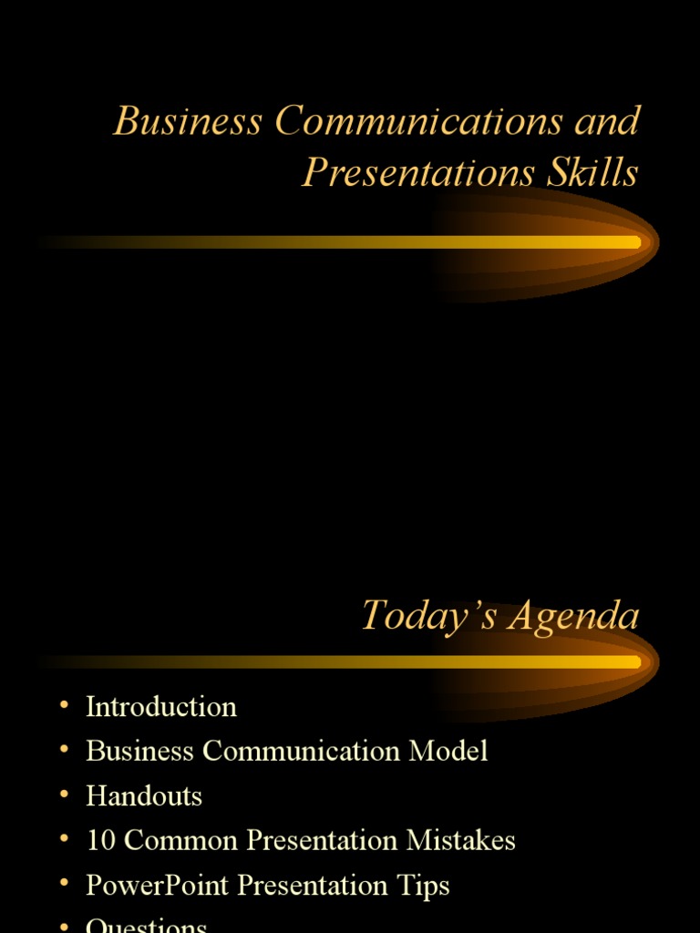 Business Communications and Presentations Skills | PDF | Communication ...