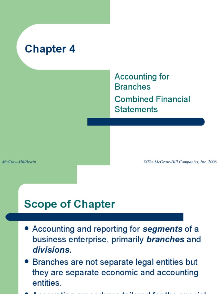 Accounting For Branches Combined Financial Statements: ©the Mcgraw Hill ...