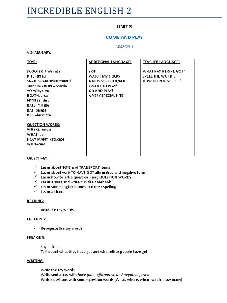 Unit 3 Lesson 1 | PDF | Art