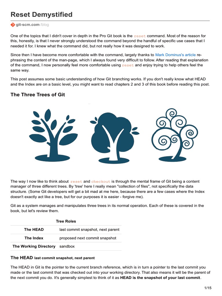 Git SCM - Com Reset Demystified | Download Free PDF | Computer File | Data