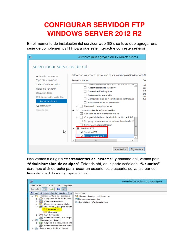Configurar Servidor FTP Windows Server 2012 r2 | PDF | Protocolo de ...