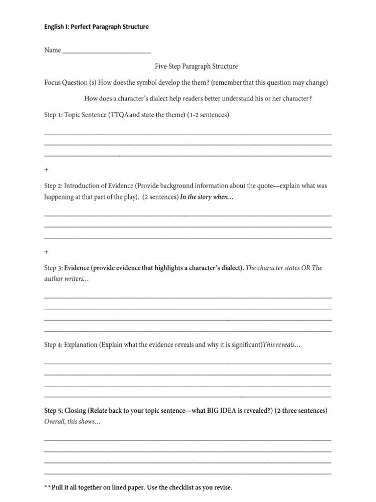 Five Step Paragraph 5 | PDF