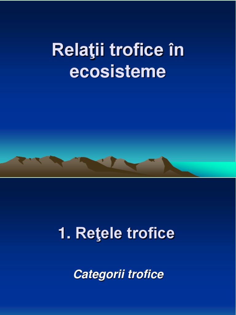 Relatii Trofice in Ecosisteme. Retele Trofice Categorii Trofice.1 | PDF