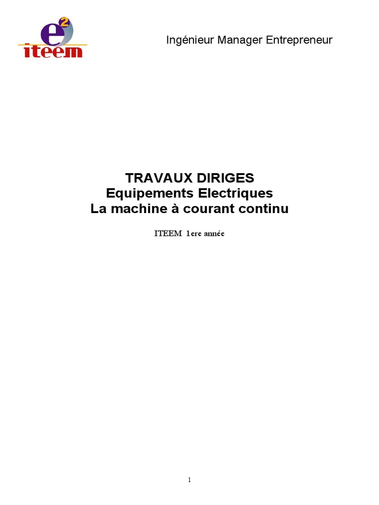TD MCC PDF | PDF | Puissance (physique) | Générateur électrique