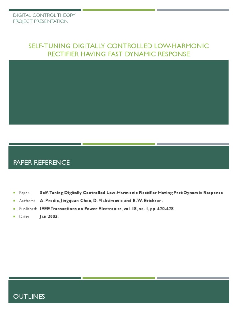 Digital Control Theory Presentation - Final | PDF | Rectifier | Analog ...