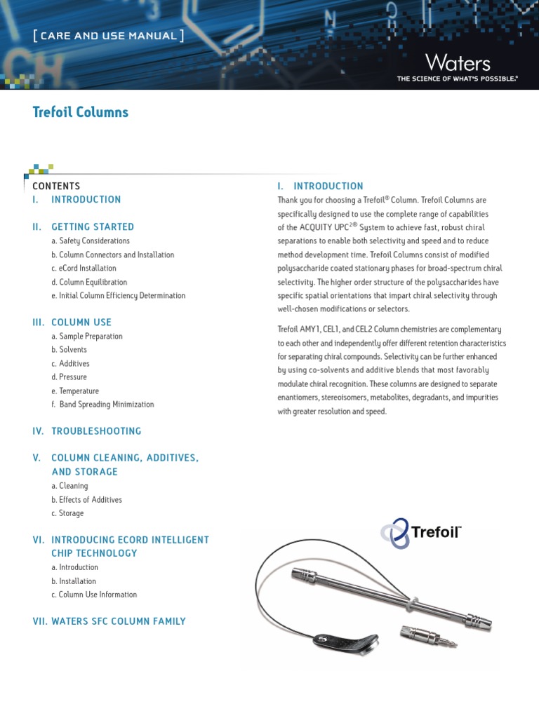 ACQUITY UPC2 Trefoil Columns Care and Use Manual | PDF | Solvent ...