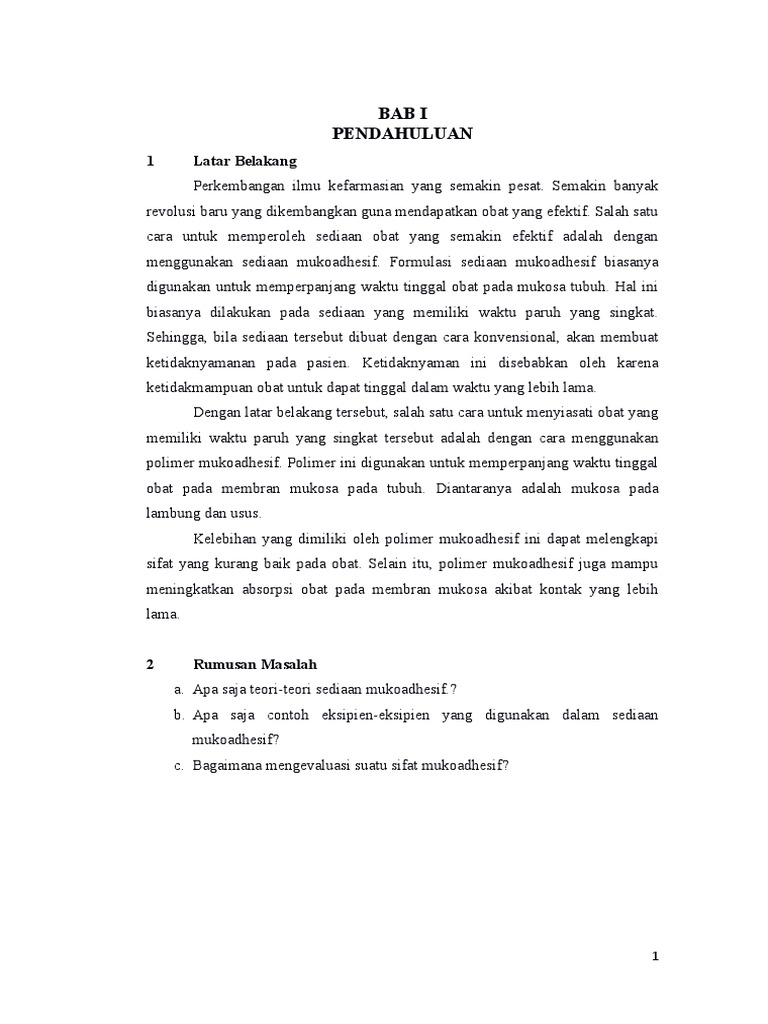 Sediaan Mukoadhesif dan Mukus Tikus | PDF