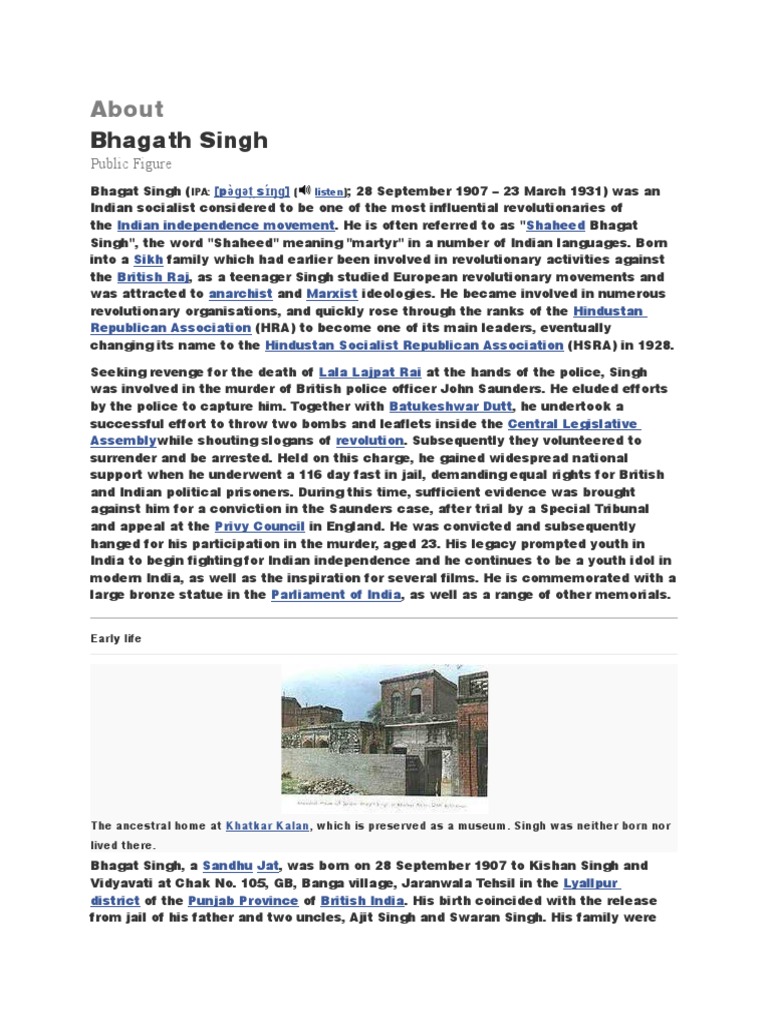 Bhagat Singh | PDF | Mahatma Gandhi | Crime Thriller