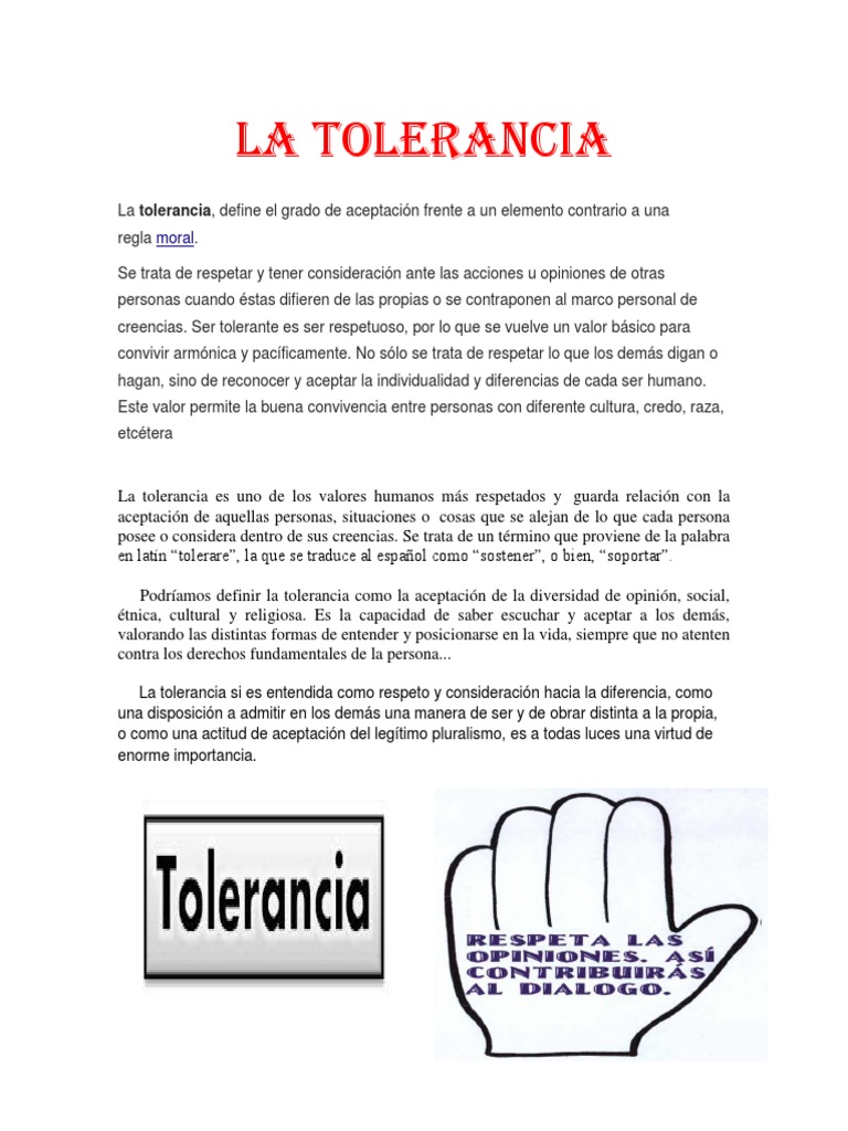 La Tolerancia | PDF | Ciencias sociales