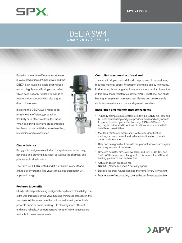 Delta Sw4: Controlled Compression of Seat Seal | PDF | Valve ...