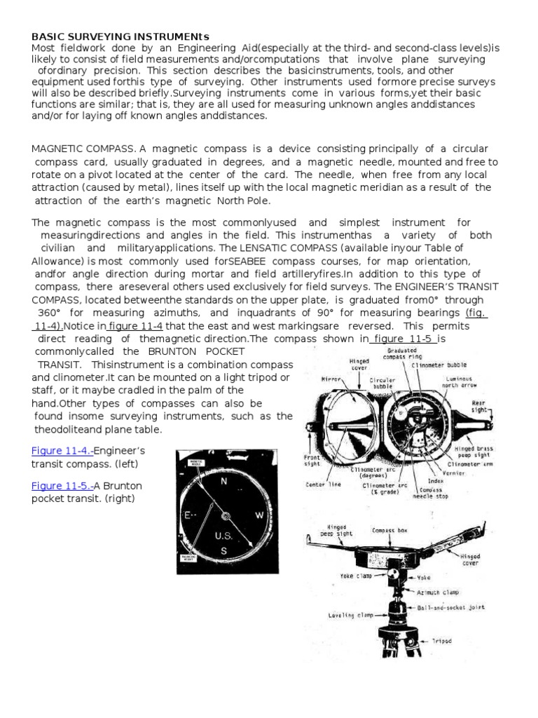 Basic Surveying Instruments | Compass | Surveying