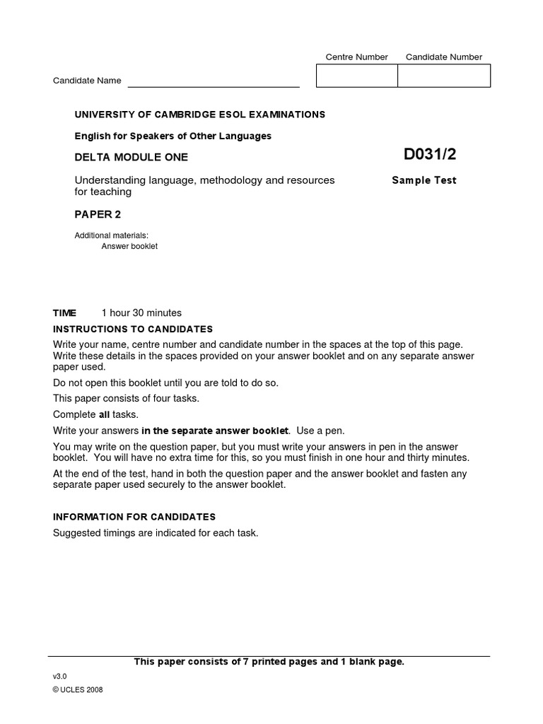 Delta Module 1 Sample Paper 2 PDF | PDF | Communication | Learning
