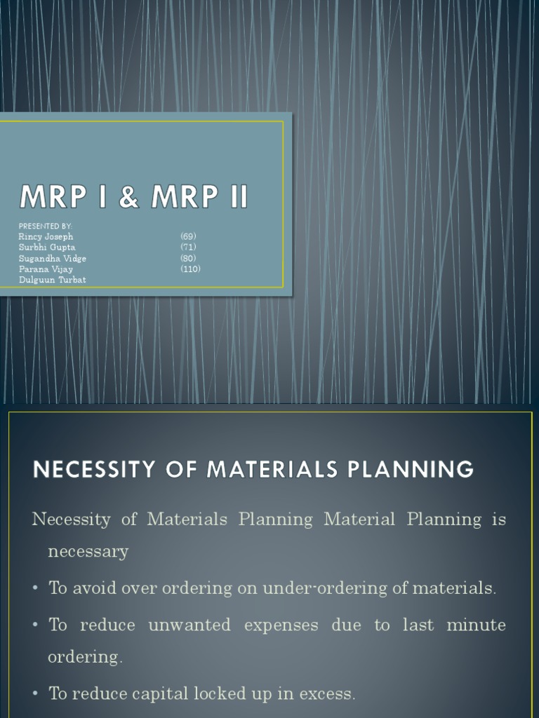 Understanding MRP I & II Essentials | PDF | Inventory | Production And ...
