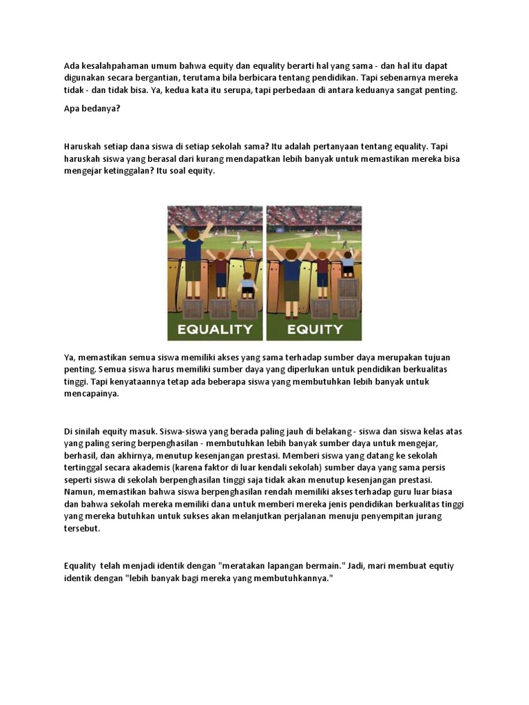 Equality Vs Equity | PDF | Ilmu Sosial