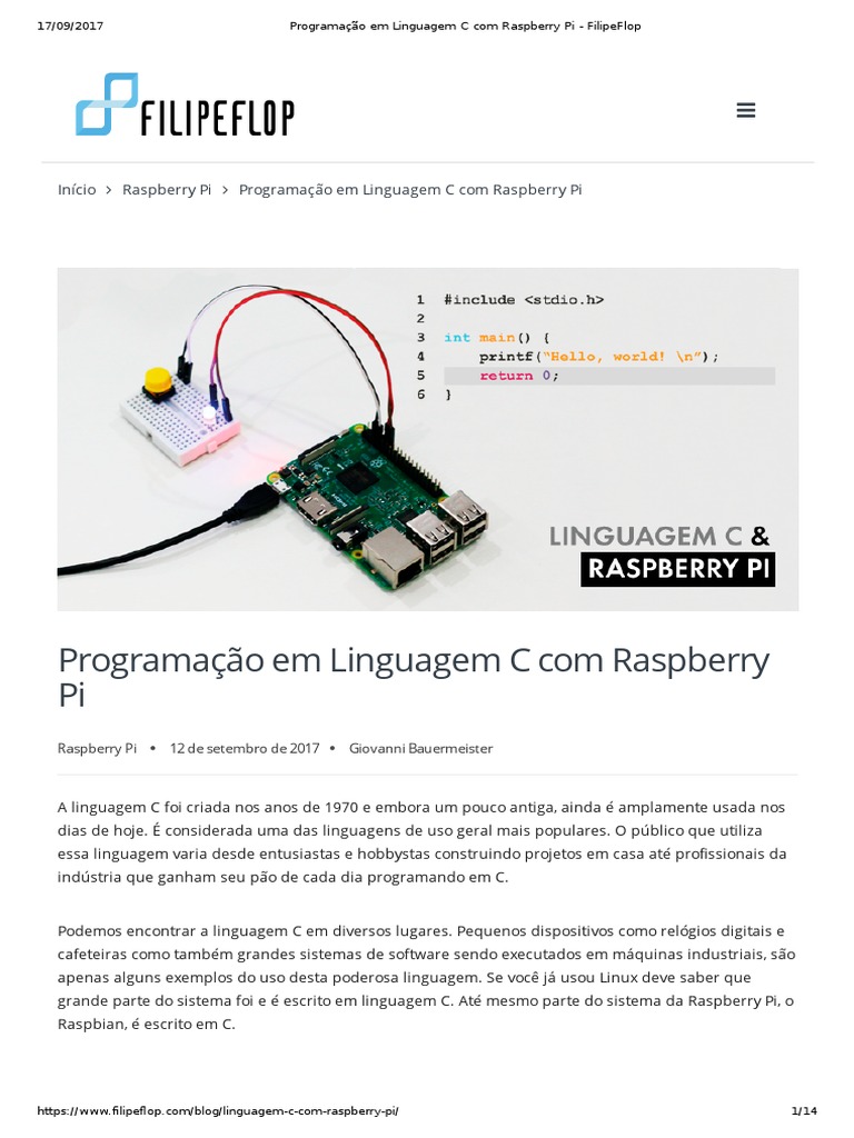 Programação em Linguagem C Com Raspberry Pi - FilipeFlop | PDF ...