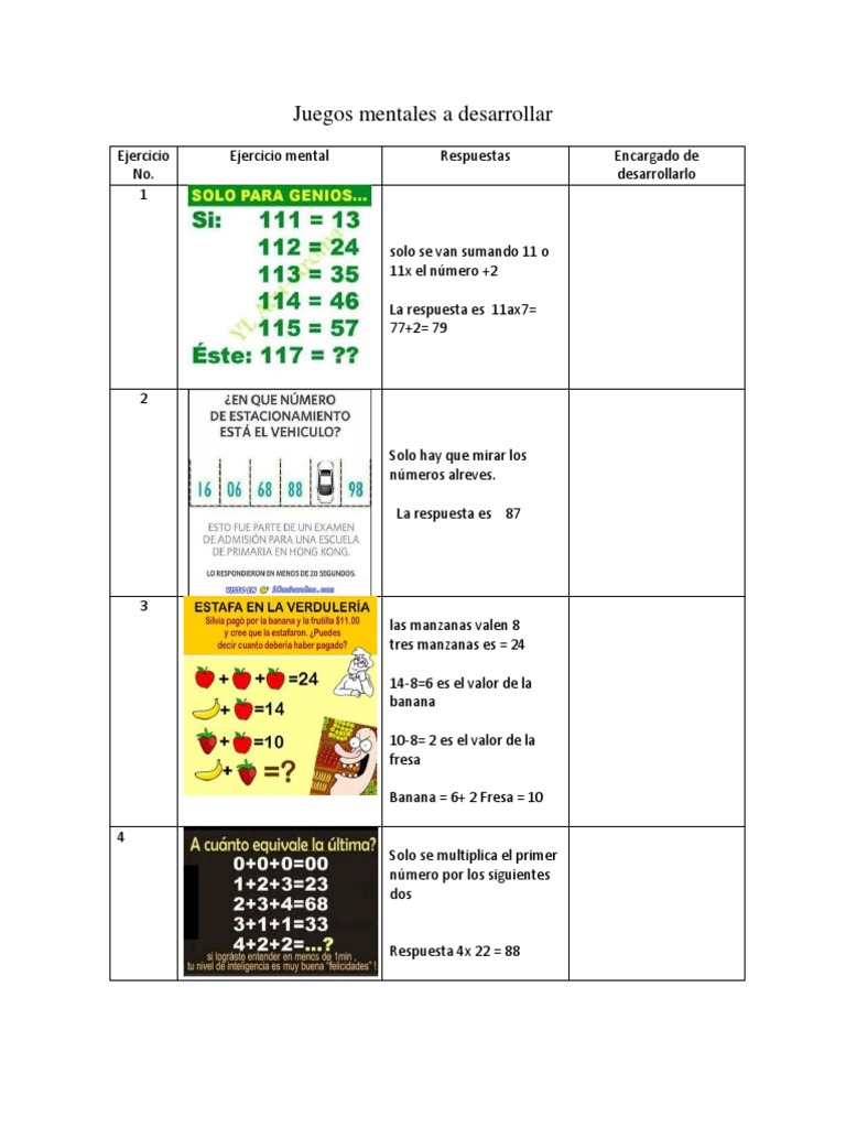 Juegos Mentales | PDF | Enseñanza de matemática | Science