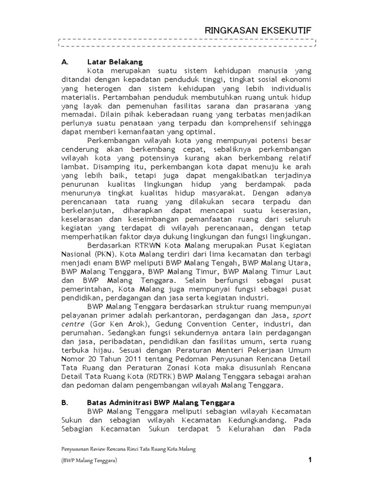 Eksum Review Malang Tenggara BWP | PDF