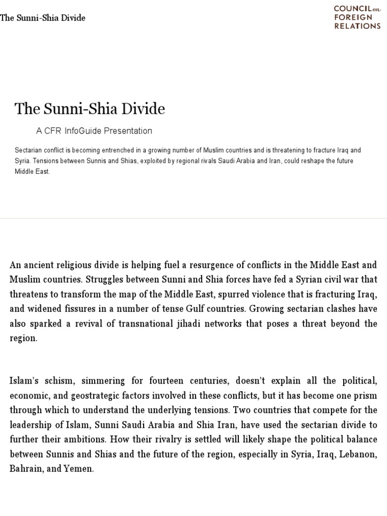 The Sunni-Shia Divide | PDF | Shia Islam | Sectarianism