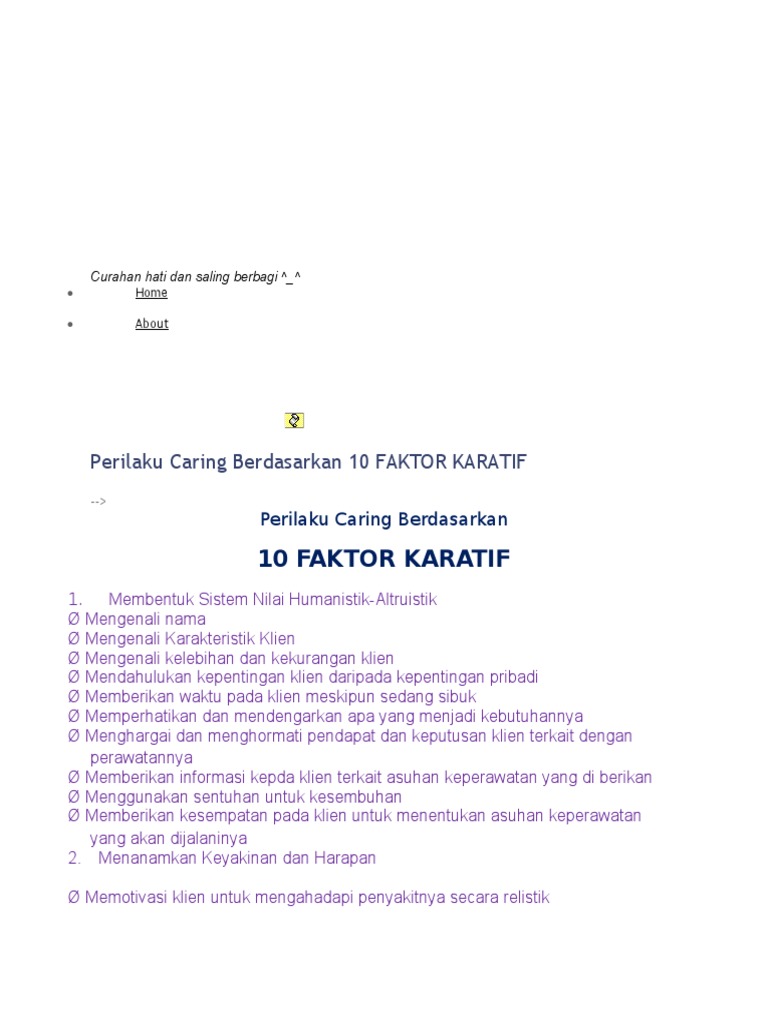 10 Faktor Carative Caring | PDF