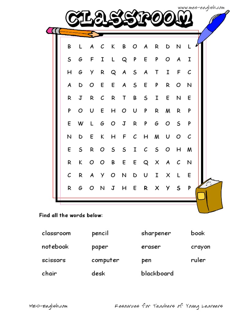 Classroom Wordsearch | PDF | Classroom | Tools