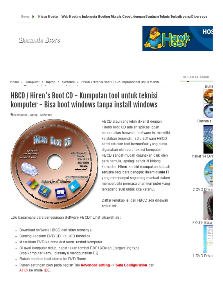 HBCD - Hiren's Boot CD - Kumpulan Tool Untuk Teknisi Komputer - Bisa ...