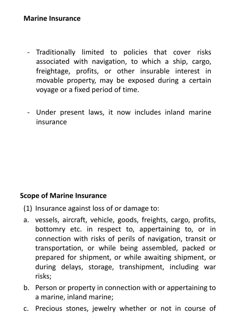 Marine Insurance | PDF | Insurance | Logistics