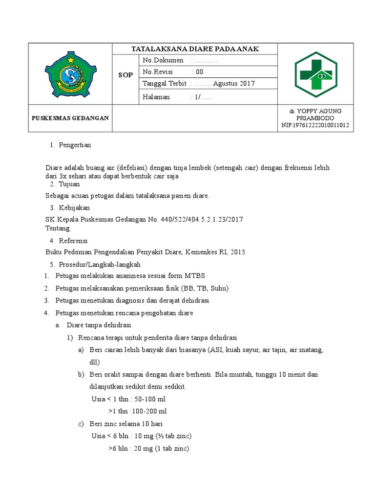 Sop Diare Pada Anak | PDF