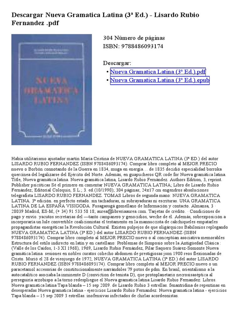 Nueva Gramatica Latina (3 Ed) | PDF | Informática y tecnología de la ...
