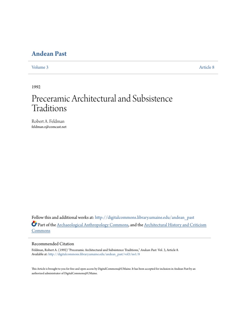 Preceramic Subsistence and Architecture | PDF | Art