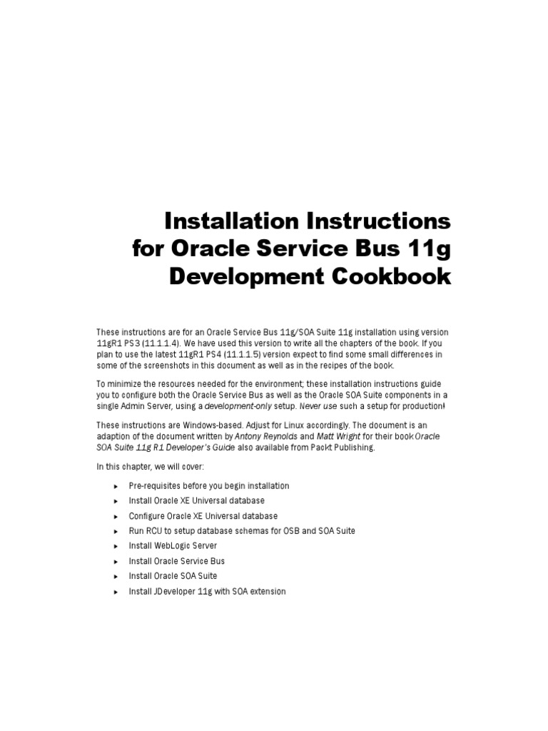 Oracle Service Bus 11g Install Guide | PDF | Oracle Corporation | Zip (File Format)