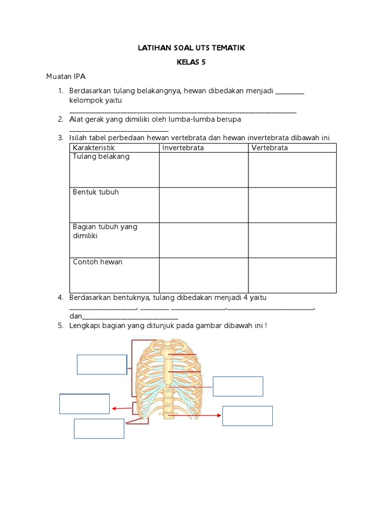 Latihan Soal Uts Tematik | PDF